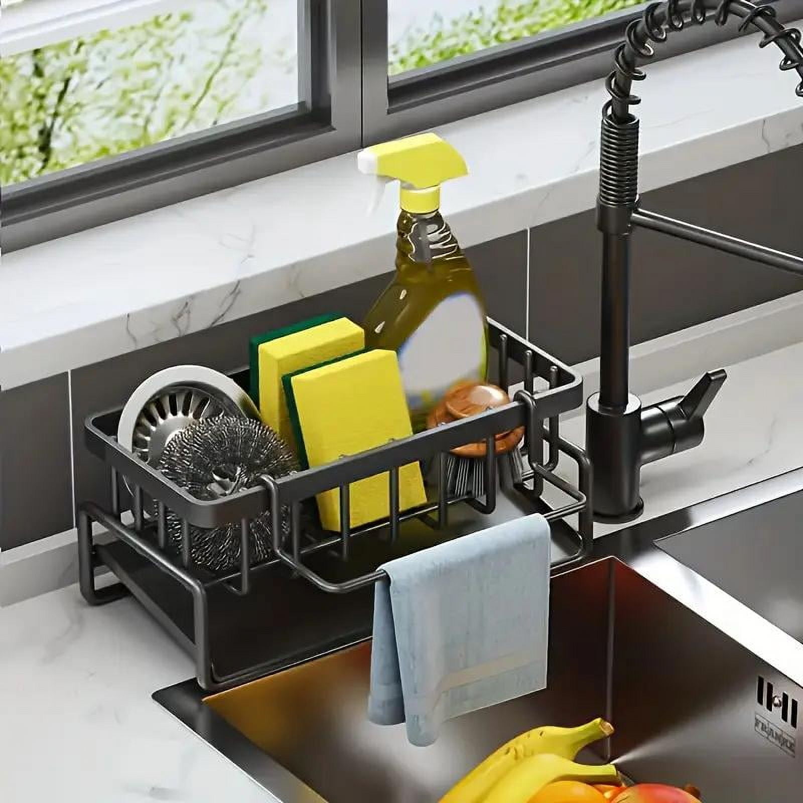 Holder for Kitchen Sink, 304 Stainless Steel Self-Draining Kitchen Sink ...