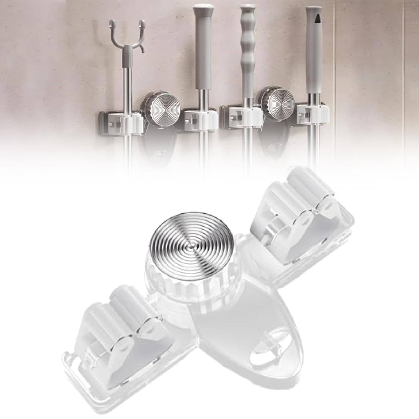 Holder Mop Hanger Wall Mount Mop No Punching Required Hanger Organizer ...