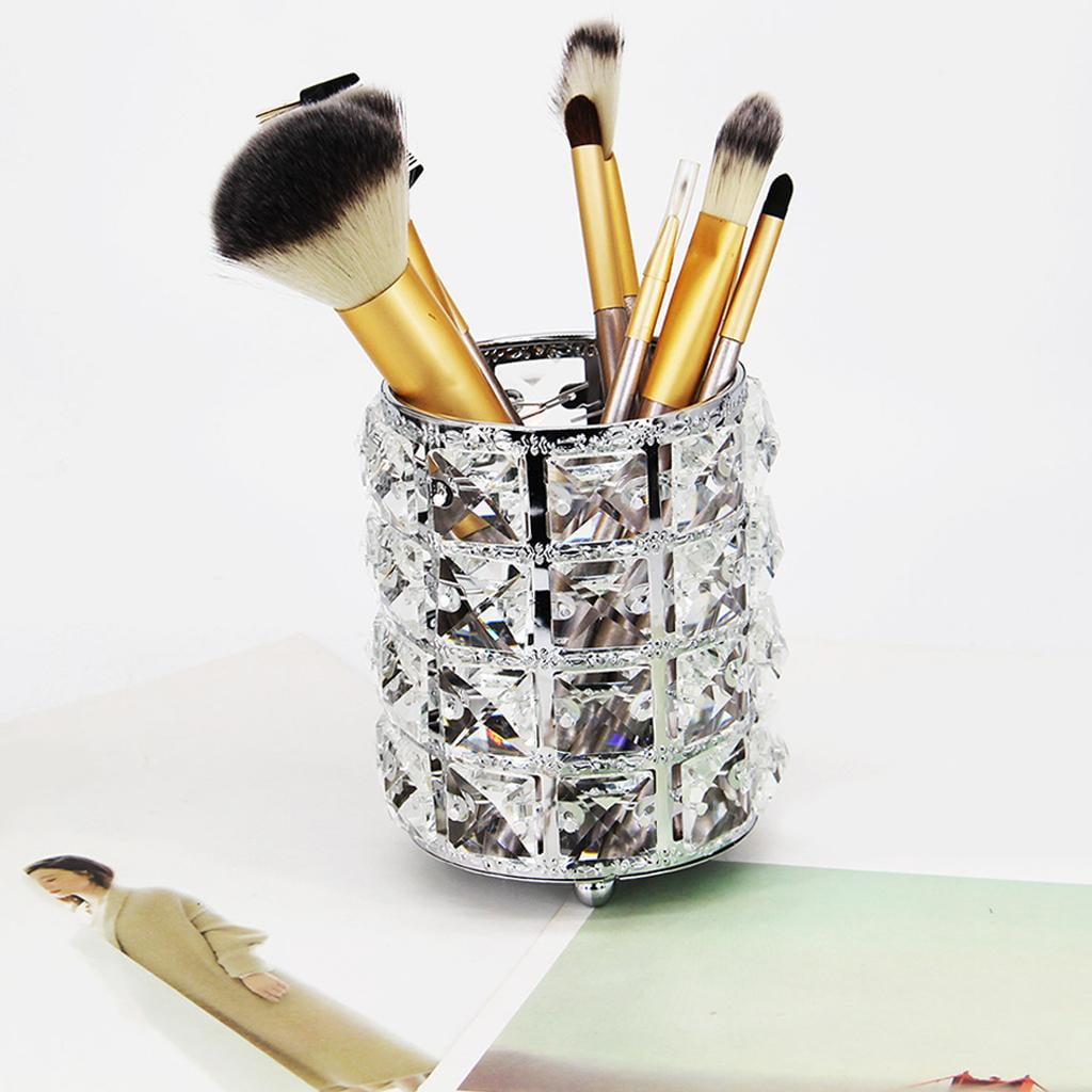 Holder Organizer Crystal Vanity Decor Bling Comb Brushes Pen Storage ...