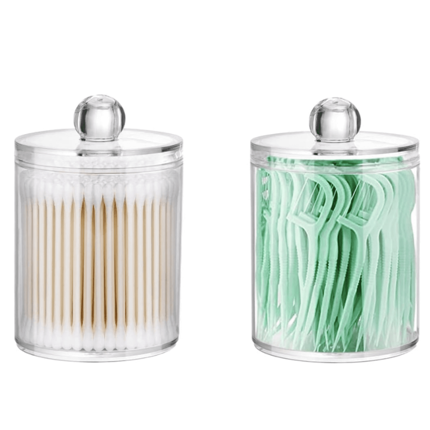 Holder Storage Canister for Cotton Ball, Cotton Swab, Pads, Floss; 10 ...