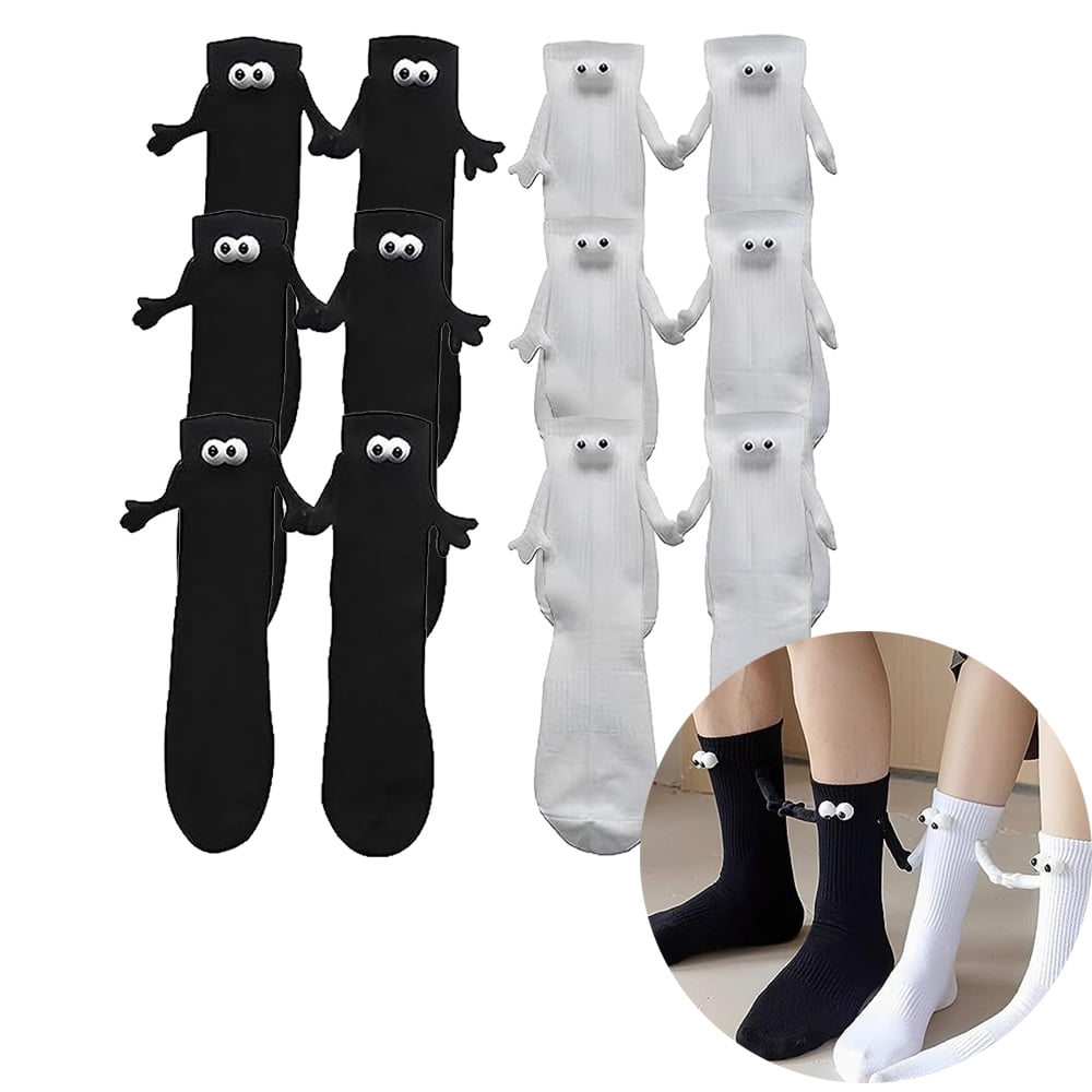 Holding Hands Socks, Couple Magnetic Hand Socks, Unisex Mid Tube Funny ...