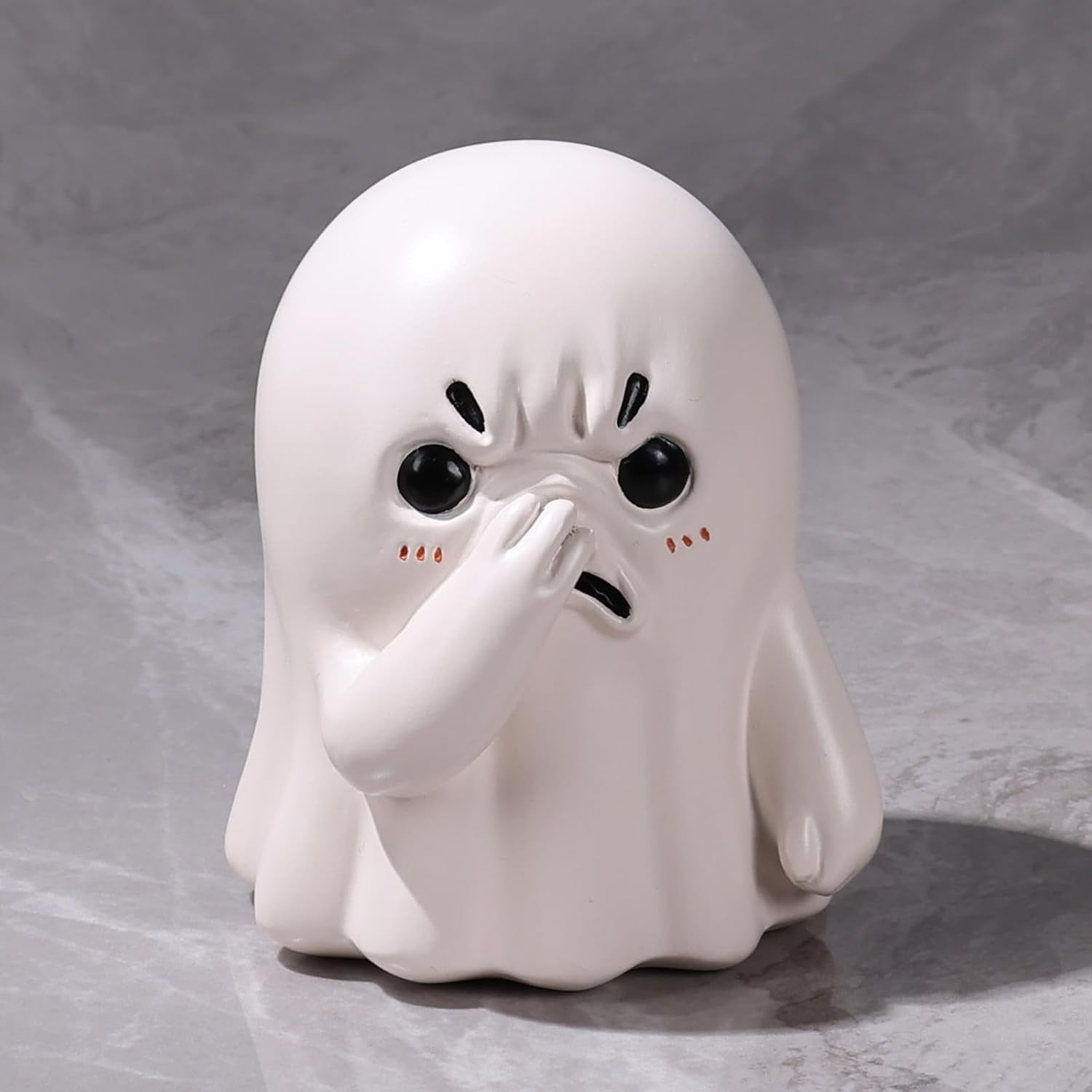 Holding Nose Small Ghost Figurine - Cute Ghost Decor Bathroom Statue ...