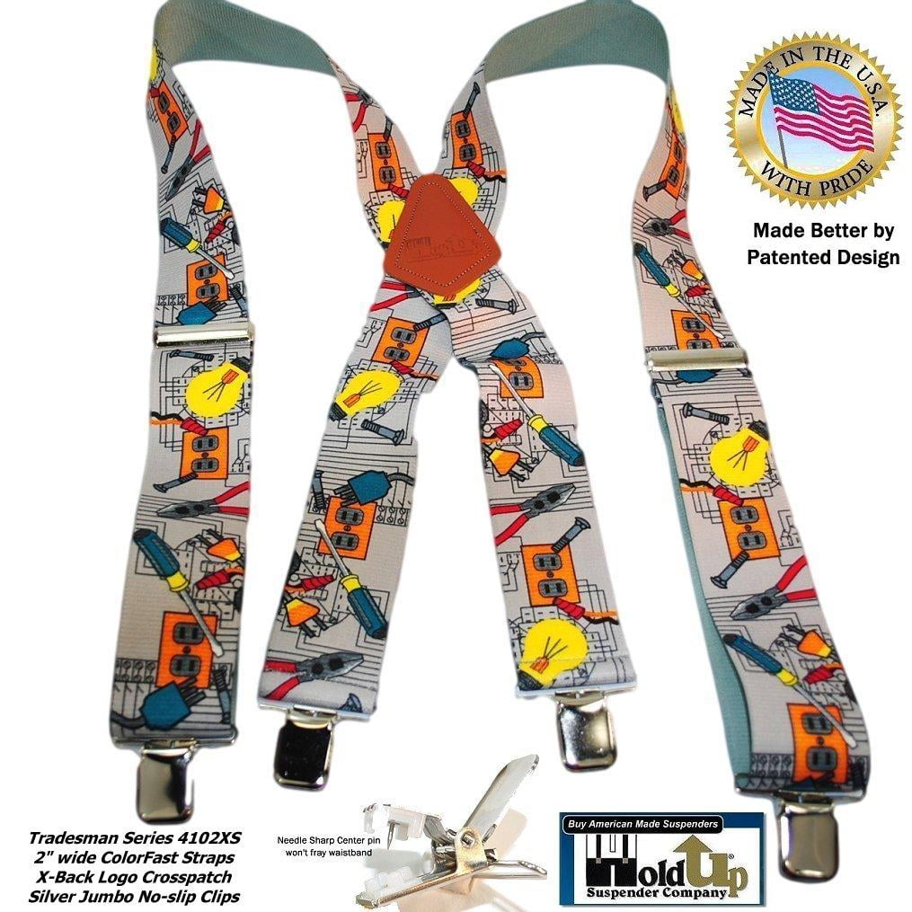 Holdup Brand 2" Wide Tradesman Work Suspenders in Electrician Pattern X ...
