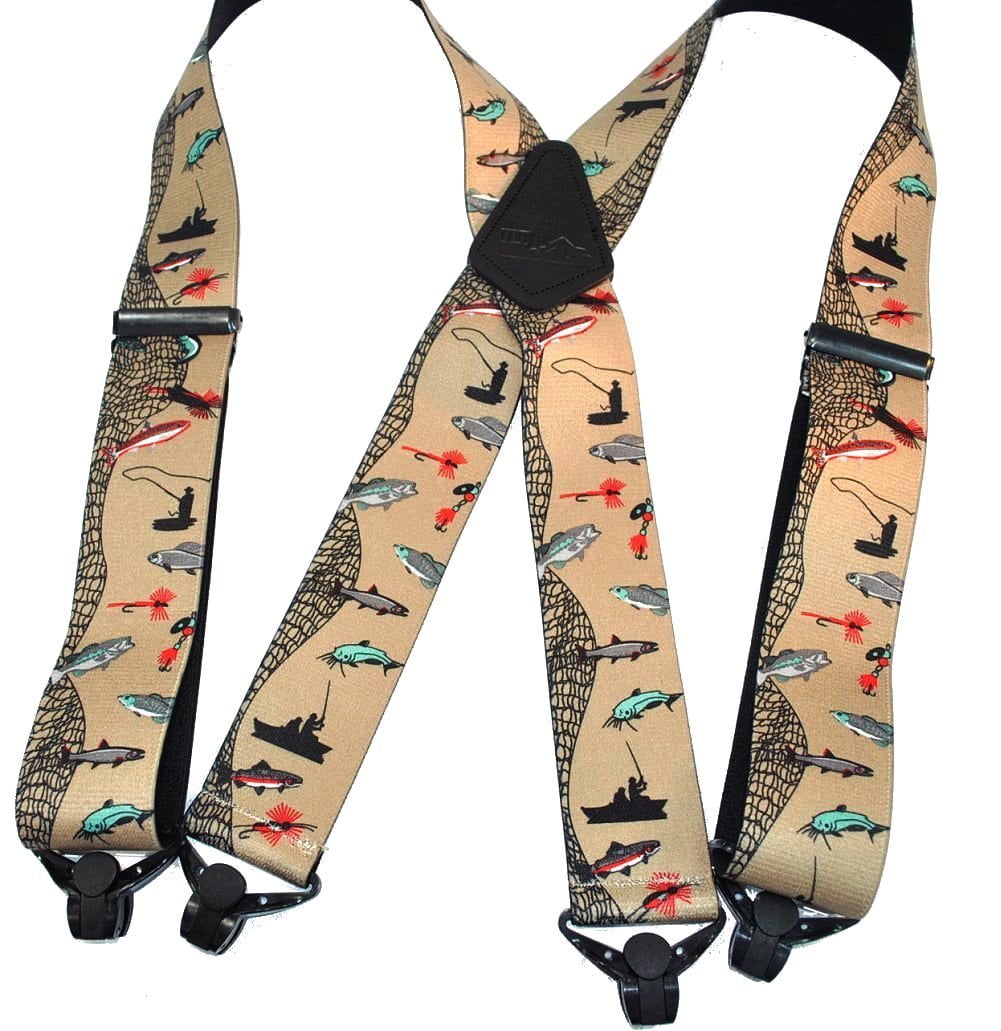 Holdup Brand FishTales Pattern Outdoorsman Suspenders with Patented ...