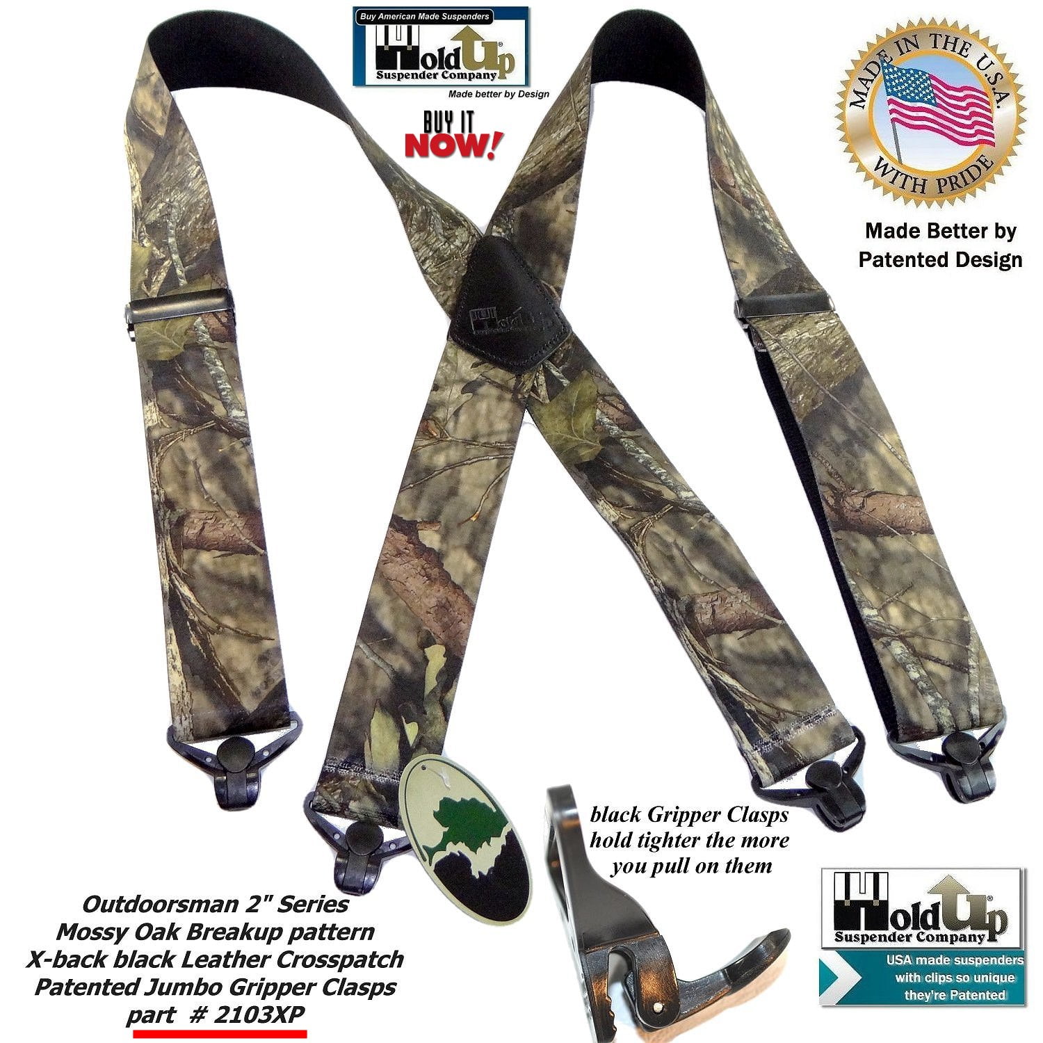 Holdup Suspender Company Mossy Oak Breakup Camoflage Pattern Suspenders ...