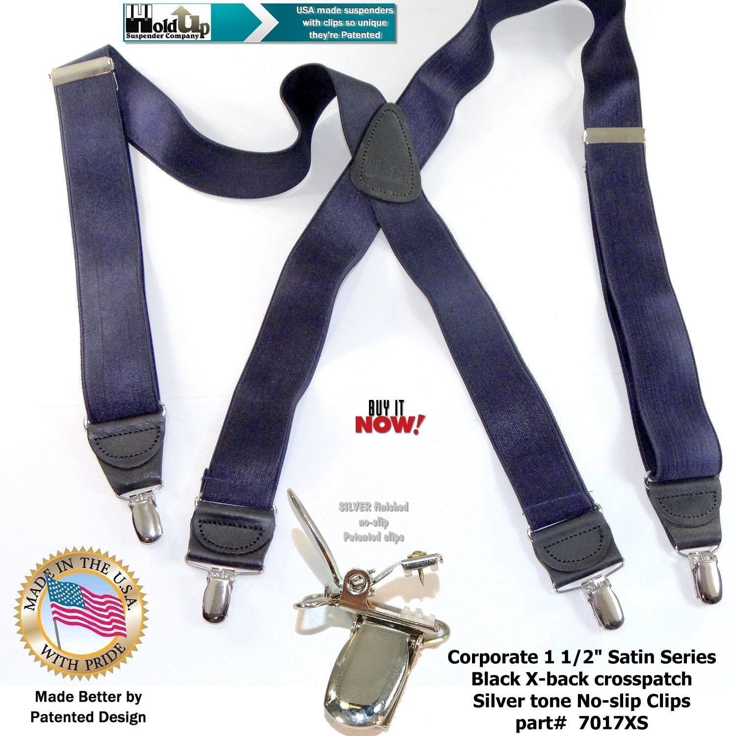 Holdup Suspender Company Steel Blue Satin Finish Corporate Series ...