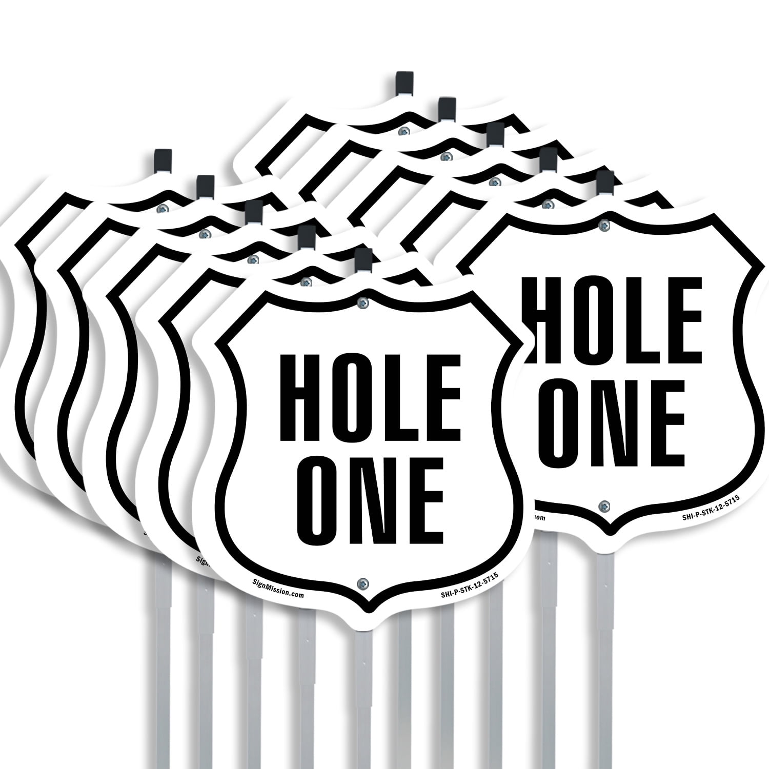 Hole 1 (10 Pack) 12 inch X 12 inch Shield Shaped Rust-Free Aluminum ...