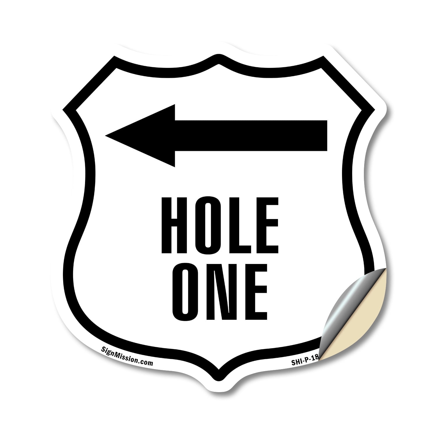 Hole 1 Left (5 Pack) 4 inch X 4 inch Shield Shaped Heavy Duty 3.2 mil ...