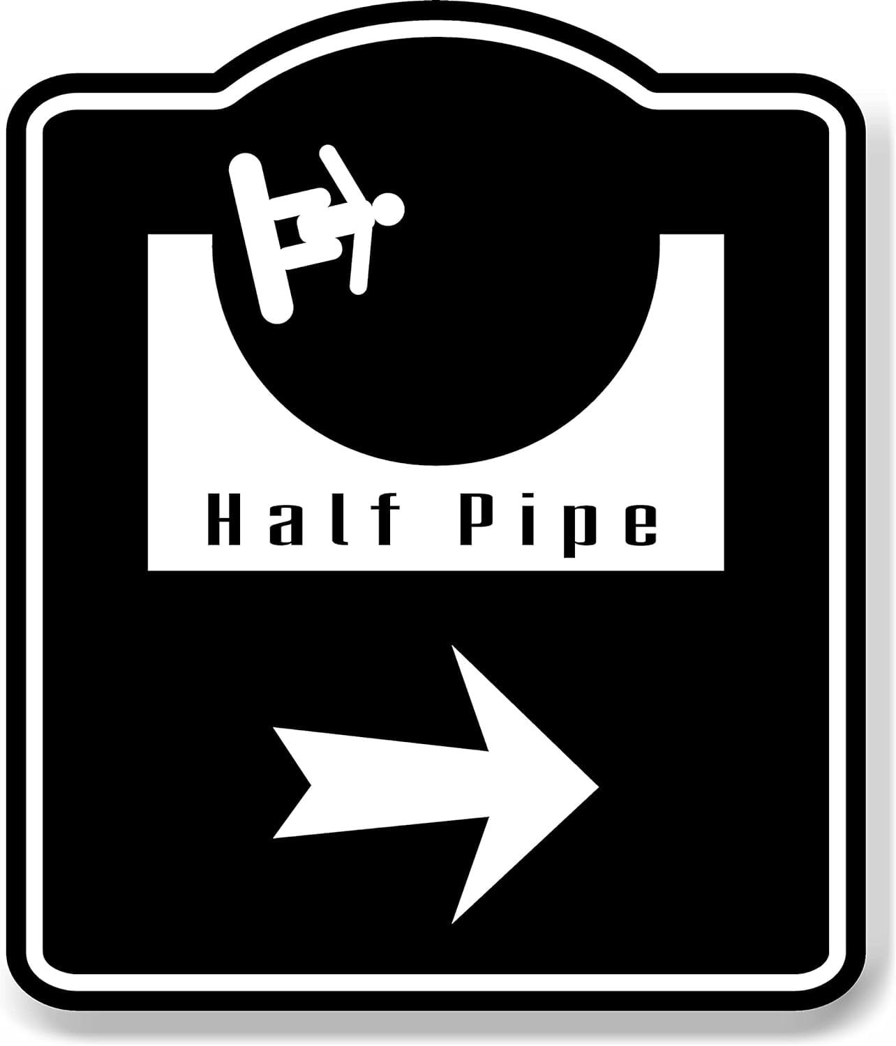Hole 4 Tee Golf Course Right Arrow BLACK Aluminum Composite Sign, 15 ...