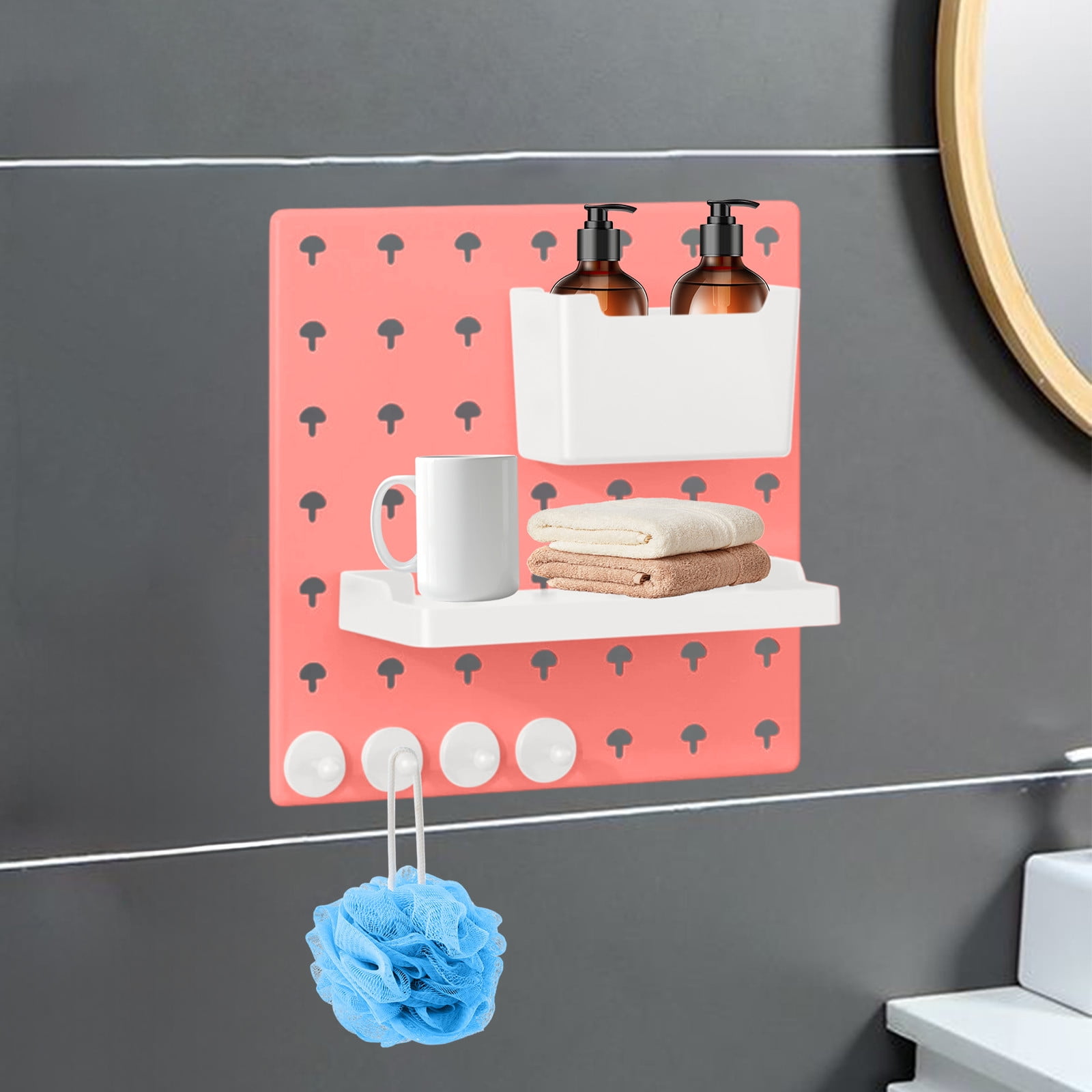 Hole Board Storage Wall Mounted Shelf 11x11 Inches Plastic No Drill ...