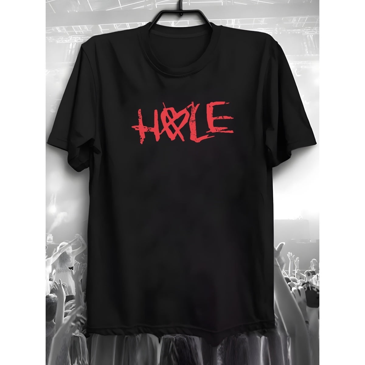 Hole Crossed Heart Logo Men's T Shirt Celebrity Skin Courtney Love Rock ...