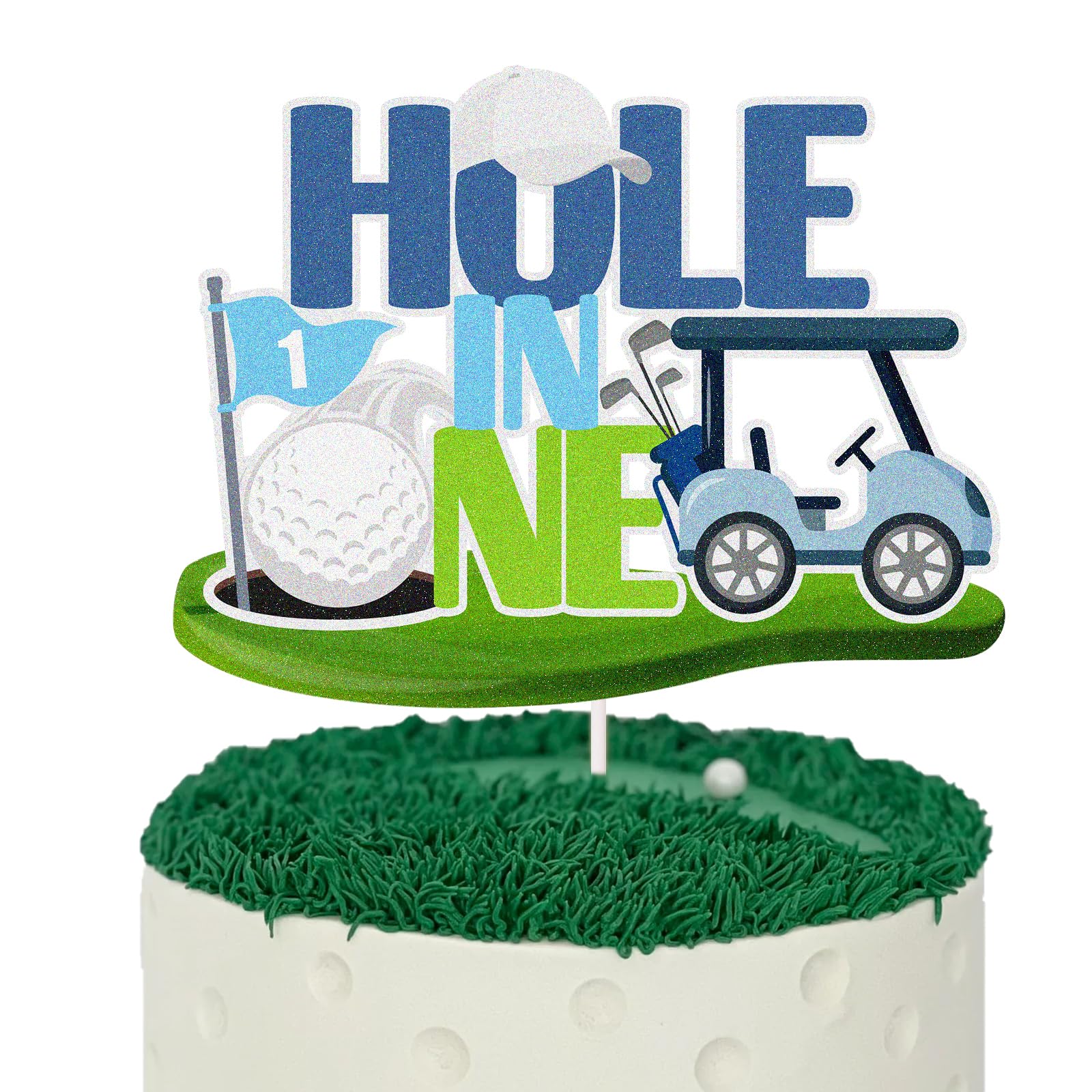 Hole In One SCH4 Golf Happy 1st Birthday Cake Topper, Golf Cake Topper ...