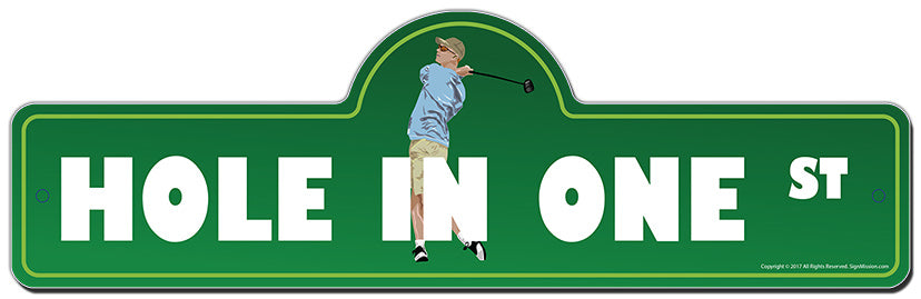 Hole In One Street Sign | Indoor/Outdoor | Funny Home Decor for Garages ...