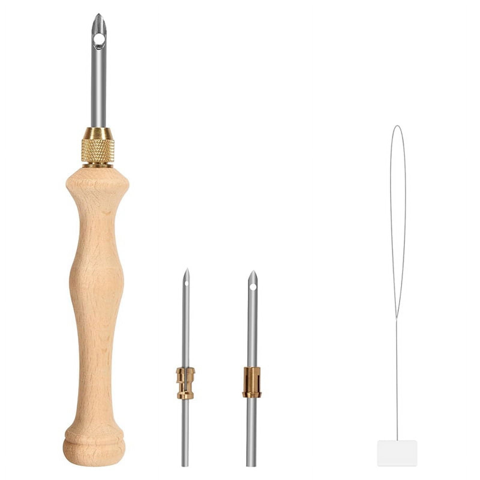 Hole Punch Needle,Wooden Punch Needle Tool,Adjustable Embroidery Punch ...