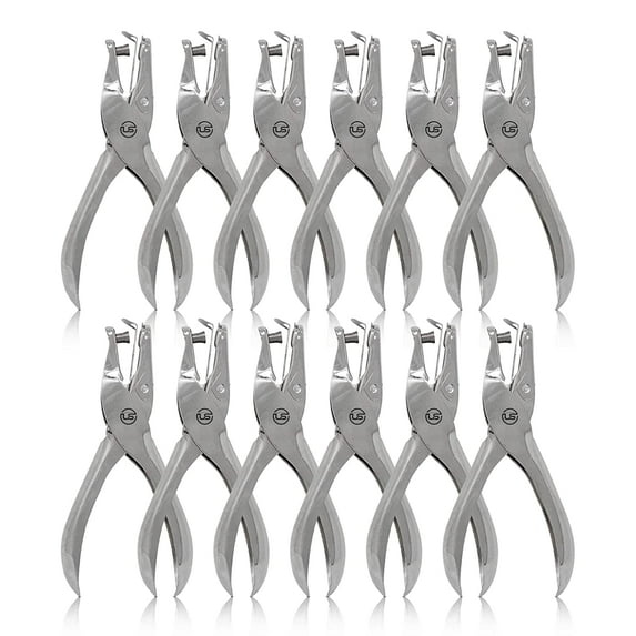 Hole Puncher, 12 Pack, 8 Sheet Capacity Single Hole Punch, Silver Color ...