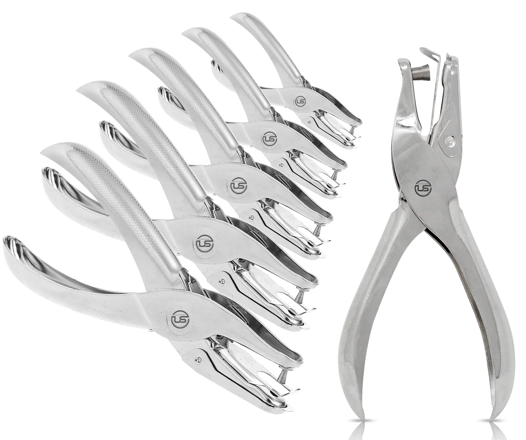 Hole Puncher, 6 Pack, JKF25 8 Sheet Capacity Single Hole Punch, Silver ...