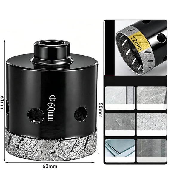 Hole Saw For Angle Grinder Thin, Brazed Grit Dry Drilling Hole Opener ...