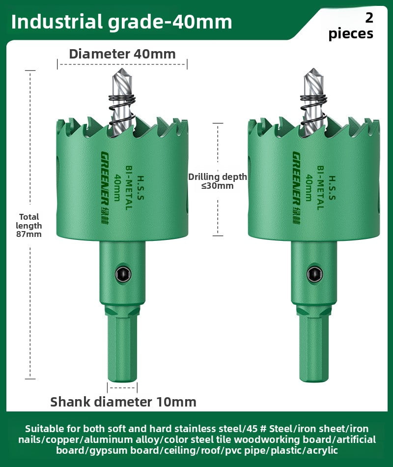Hole Saw Drill Bit Set - Multipurpose Drilling Tool for Metal, Wood ...