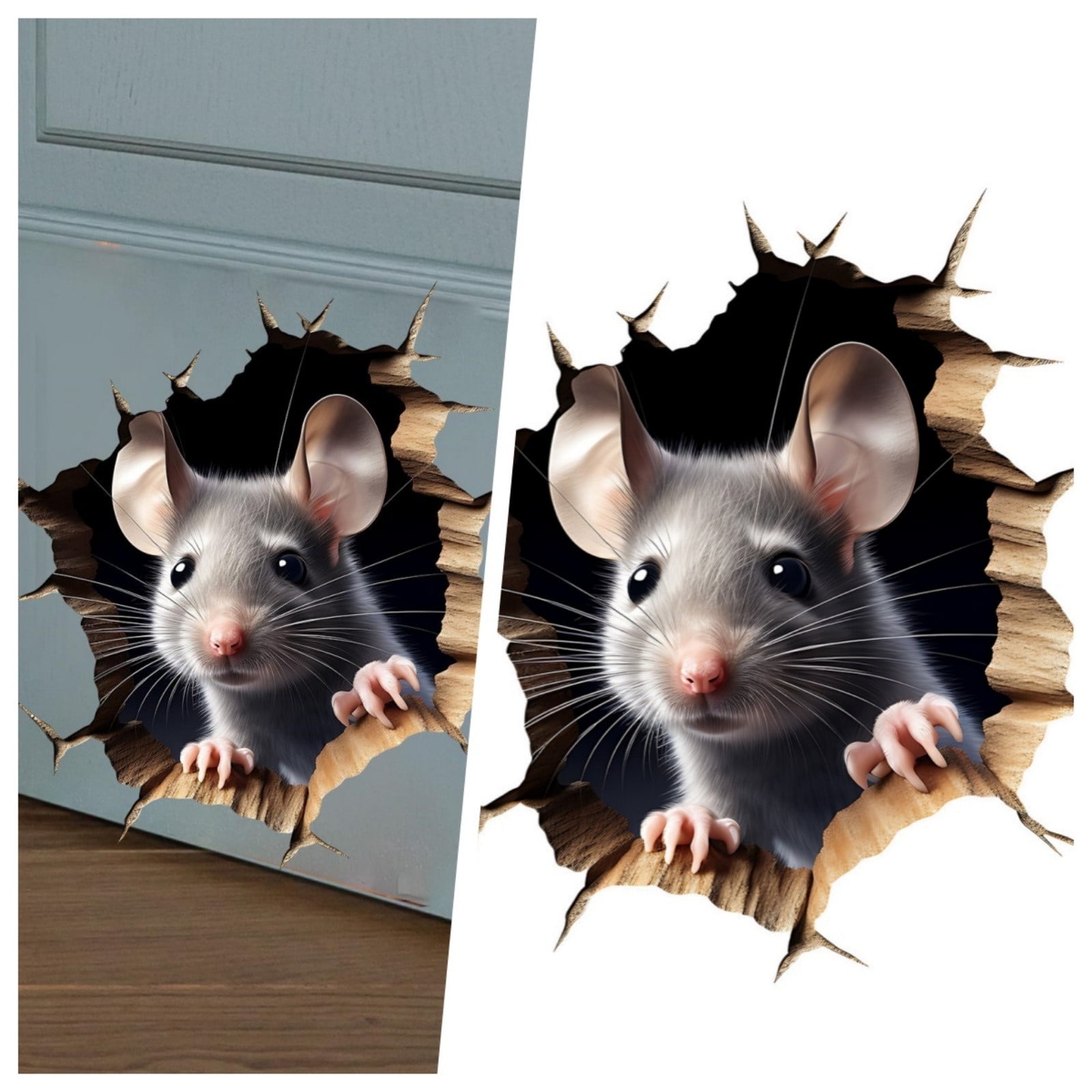 Hole Wall Sticker Funny Hole In The Wall Decal 3D Peel And Stick Wall ...