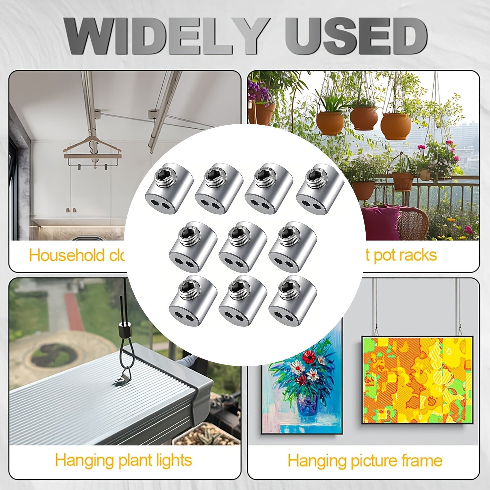 Hole Wire Rope Clips Set 5 Pcs Round Lock Buckle Hexagonal Screw ...