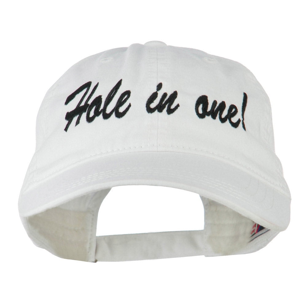 Hole in One Embroidered Washed Cap - White OSFM - Walmart.com