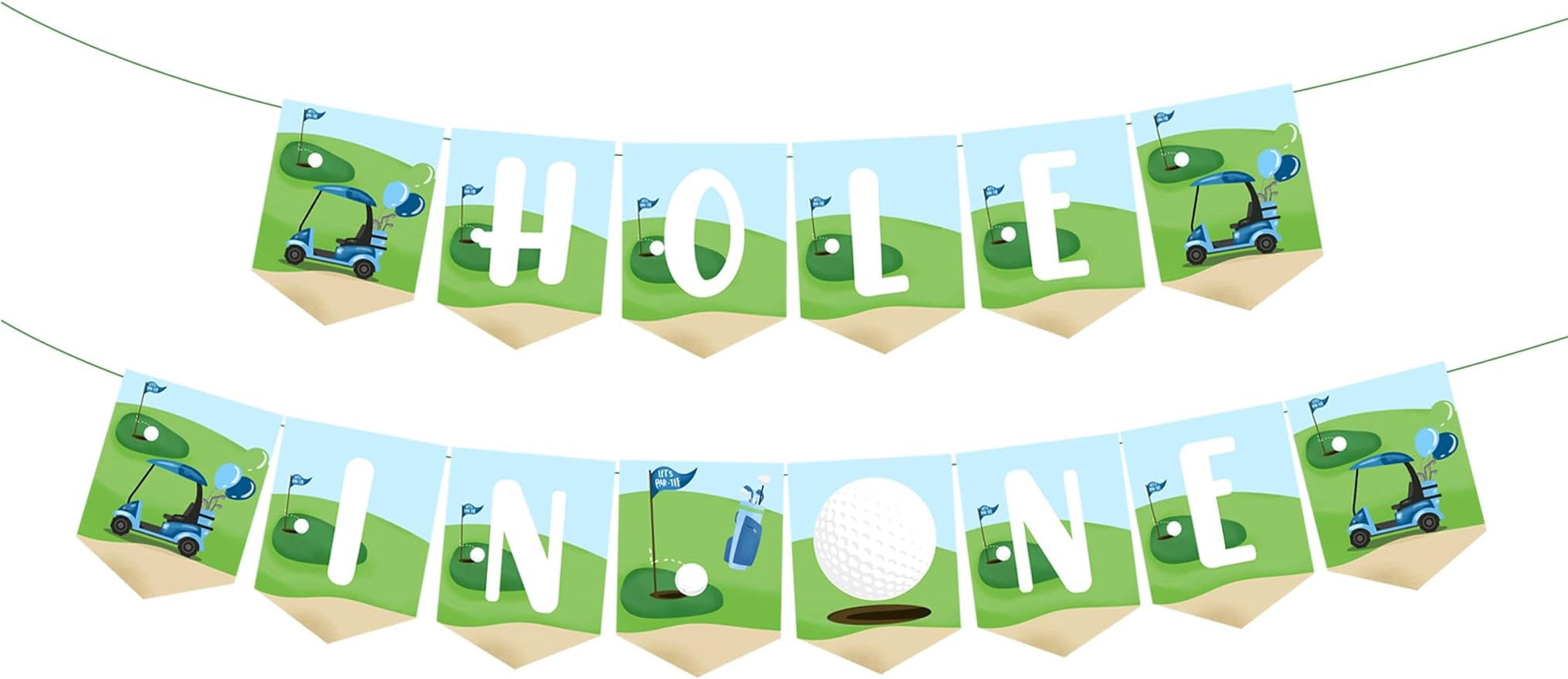 Hole in One First Birthday Banner, Golf Themed 1st Birthday Bunting ...