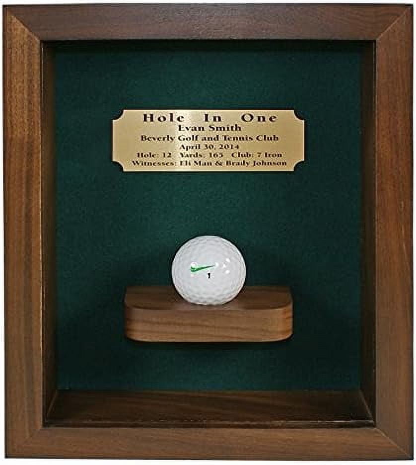 Hole-in-One Shadow Box with Ball Shelf~Includes Engraved Plate~Includes ...