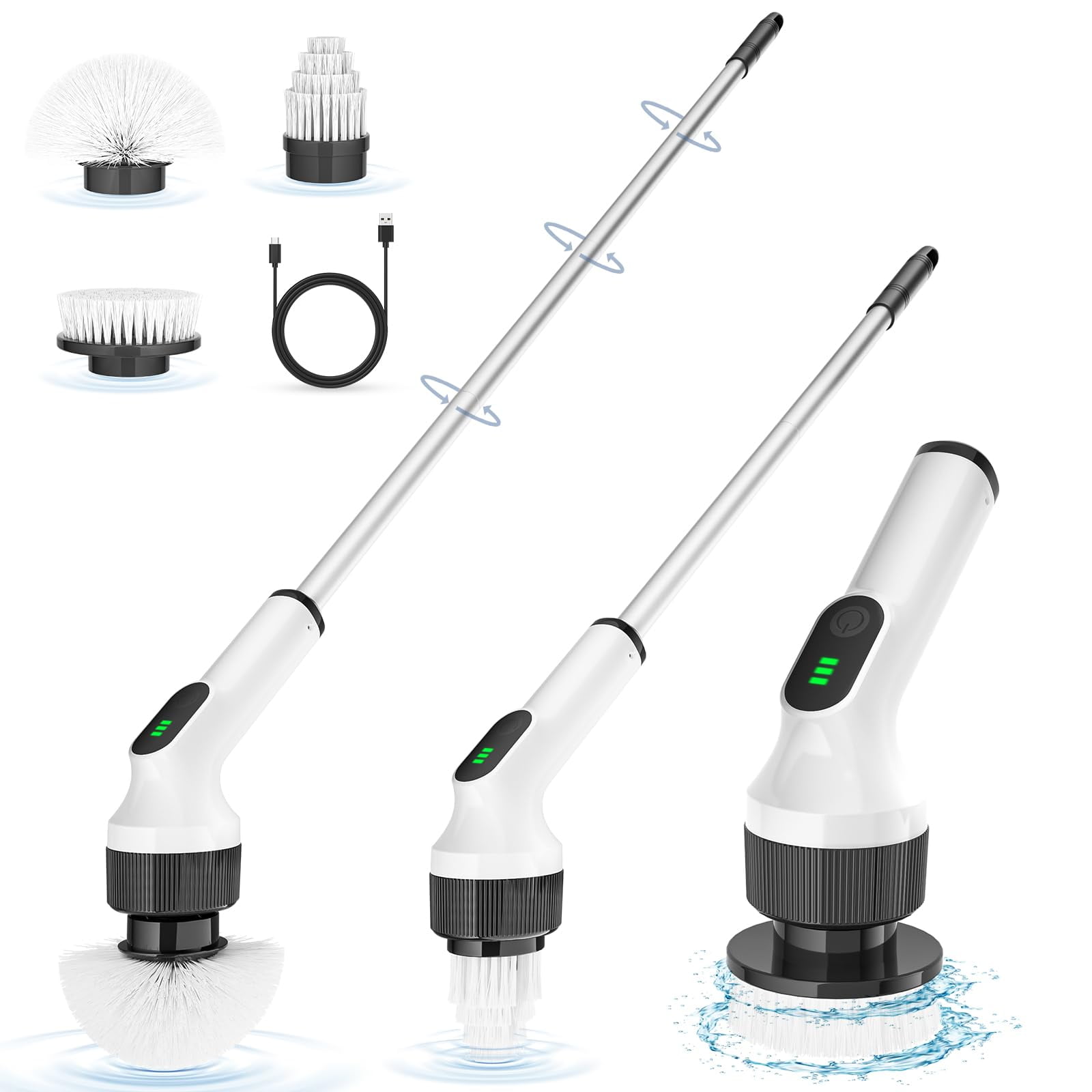 Holercoco Electric Spin Scrubber, Shower Cleaner Brush, Shower Scrubber ...