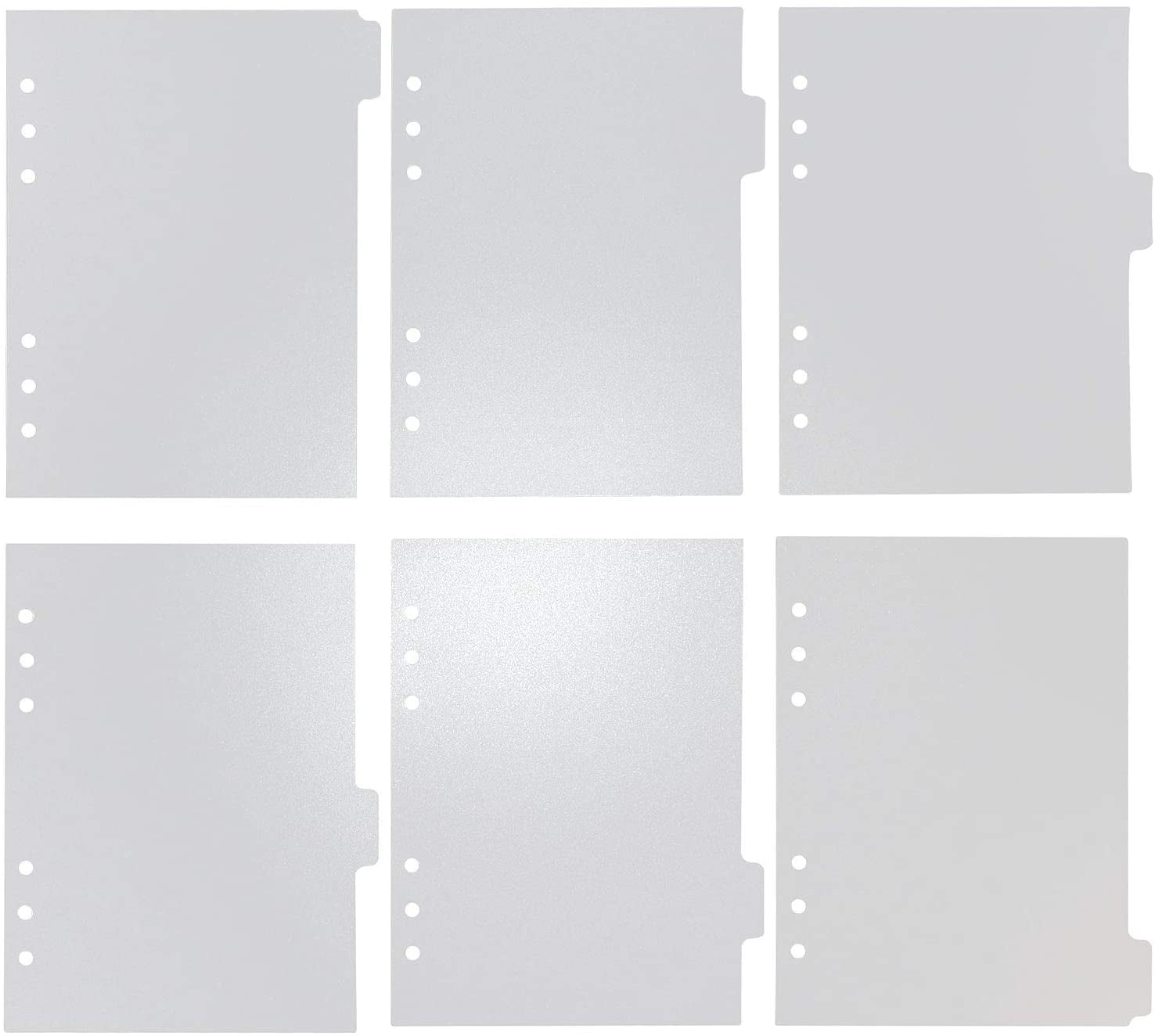 Holes Transparent PVC Binder Divider Pages with Tabs Clear Paper Sheet ...