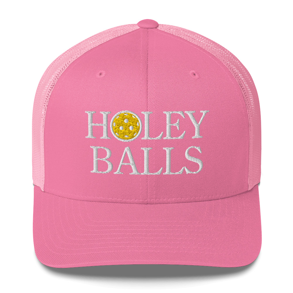 Holey Balls Pickleball Hat - Trucker Cap (Pink) - Walmart.com
