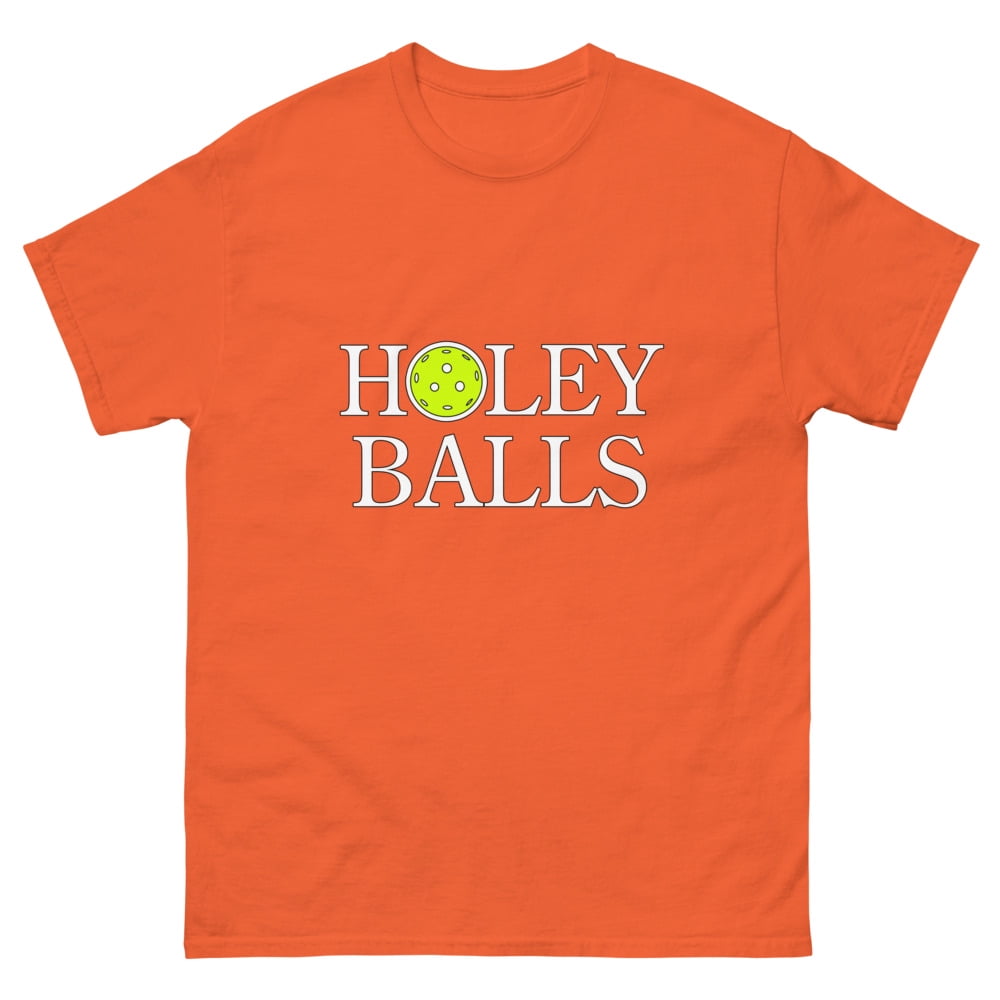 Holey Balls Pickleball T-Shirt - Men's classic tee (Orange, S ...