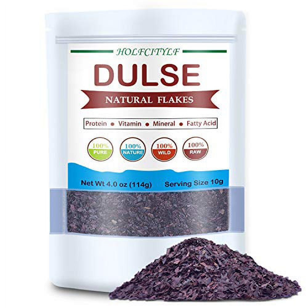 Holfcitylf Natural Dulse Flakes, 100% Pure Sea Vegetables, No GMO, Sun ...