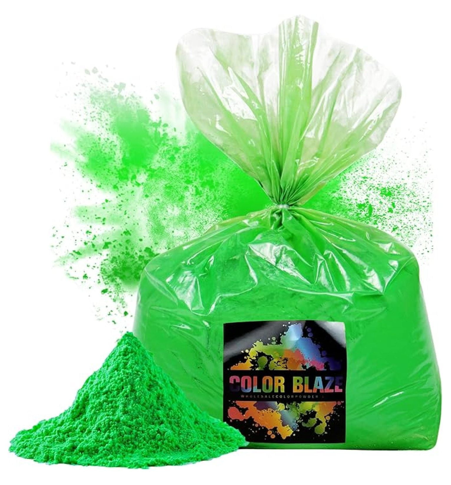 Holi Colored Powder - 5 lbs of Green Powdered Color - for Fun Runs ...