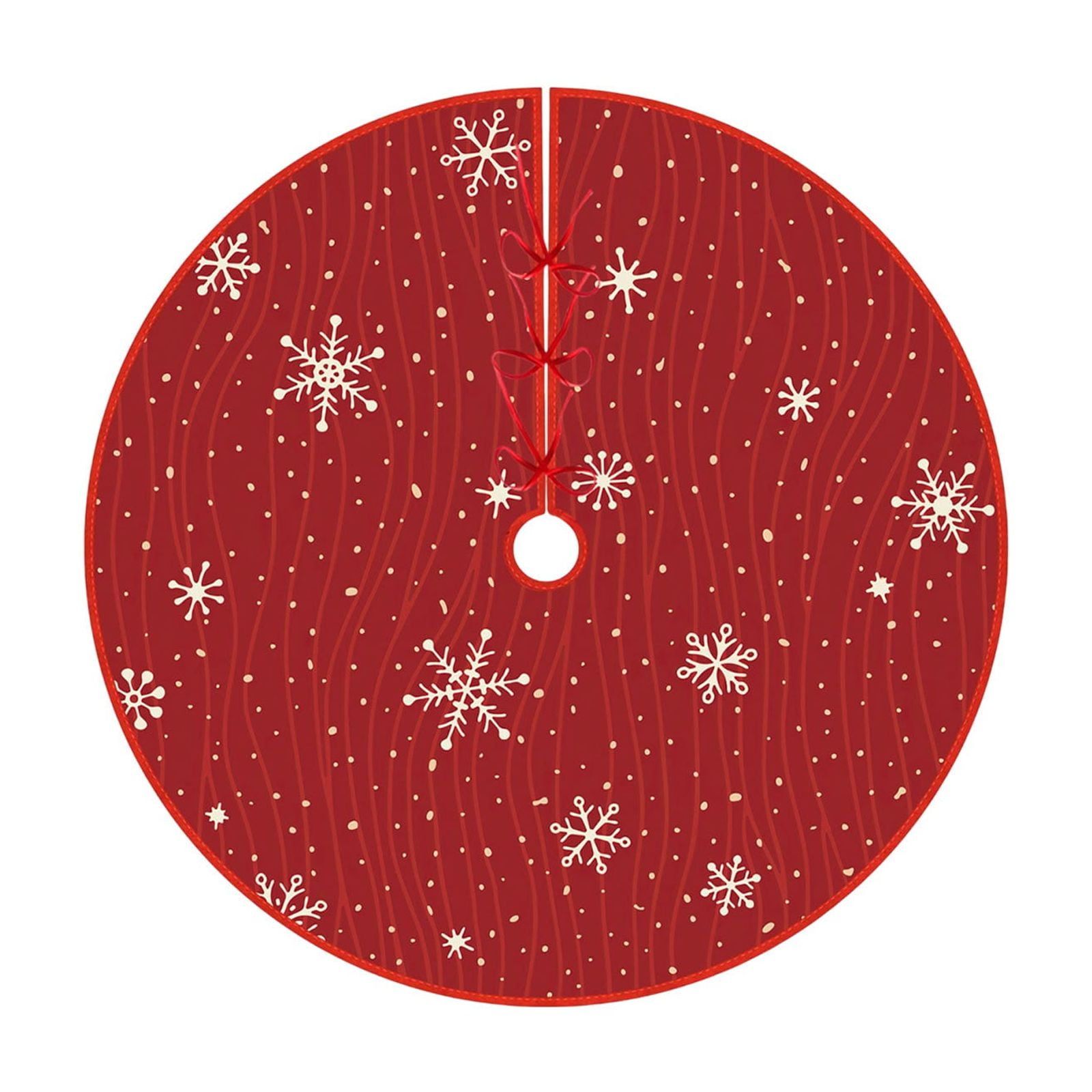 Your Holiday 35 Inch Christmas Tree Skirt Red Short Plush Bottom ...