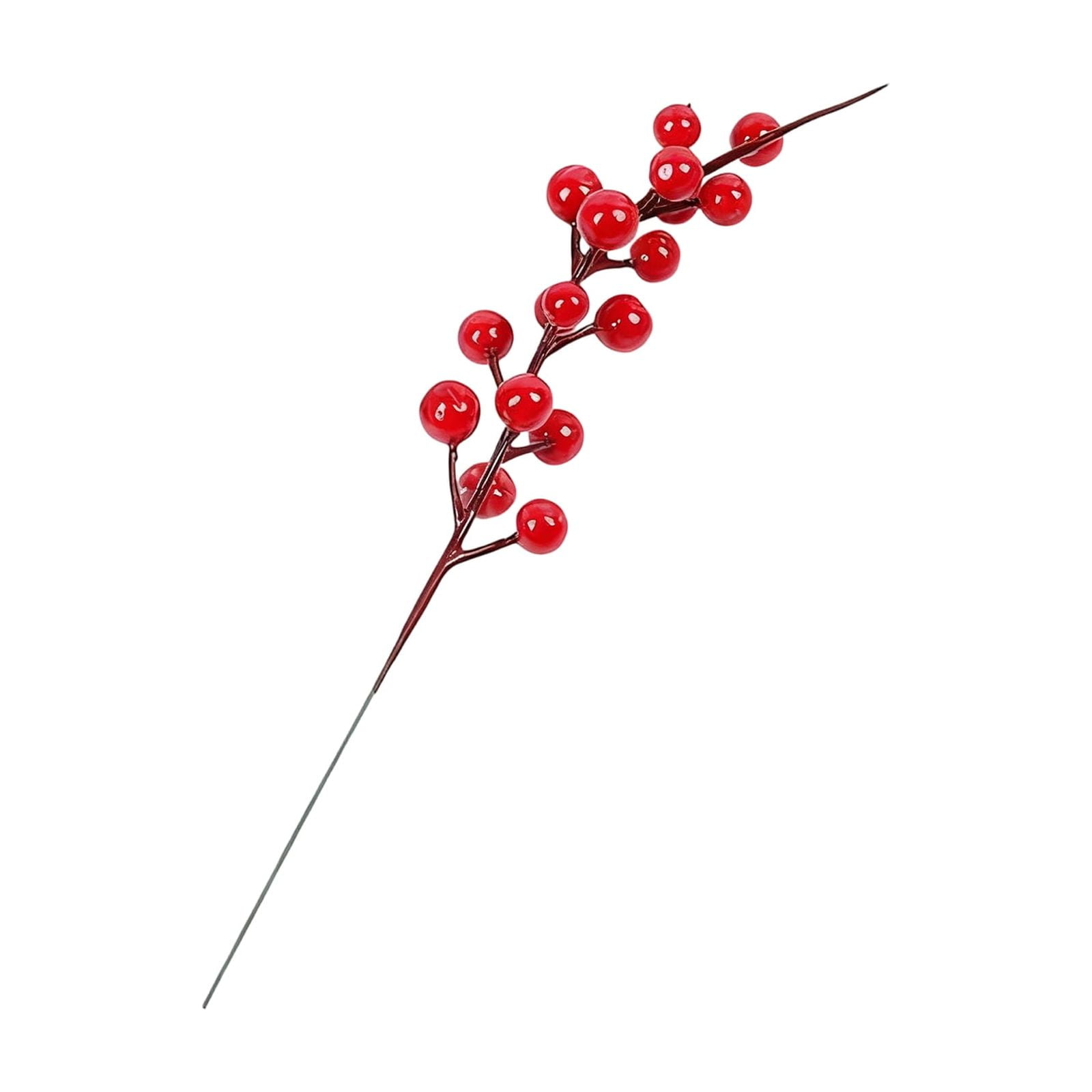 Holiday Artificial Red Berry Stem Decoration - Realistic Red Berry ...