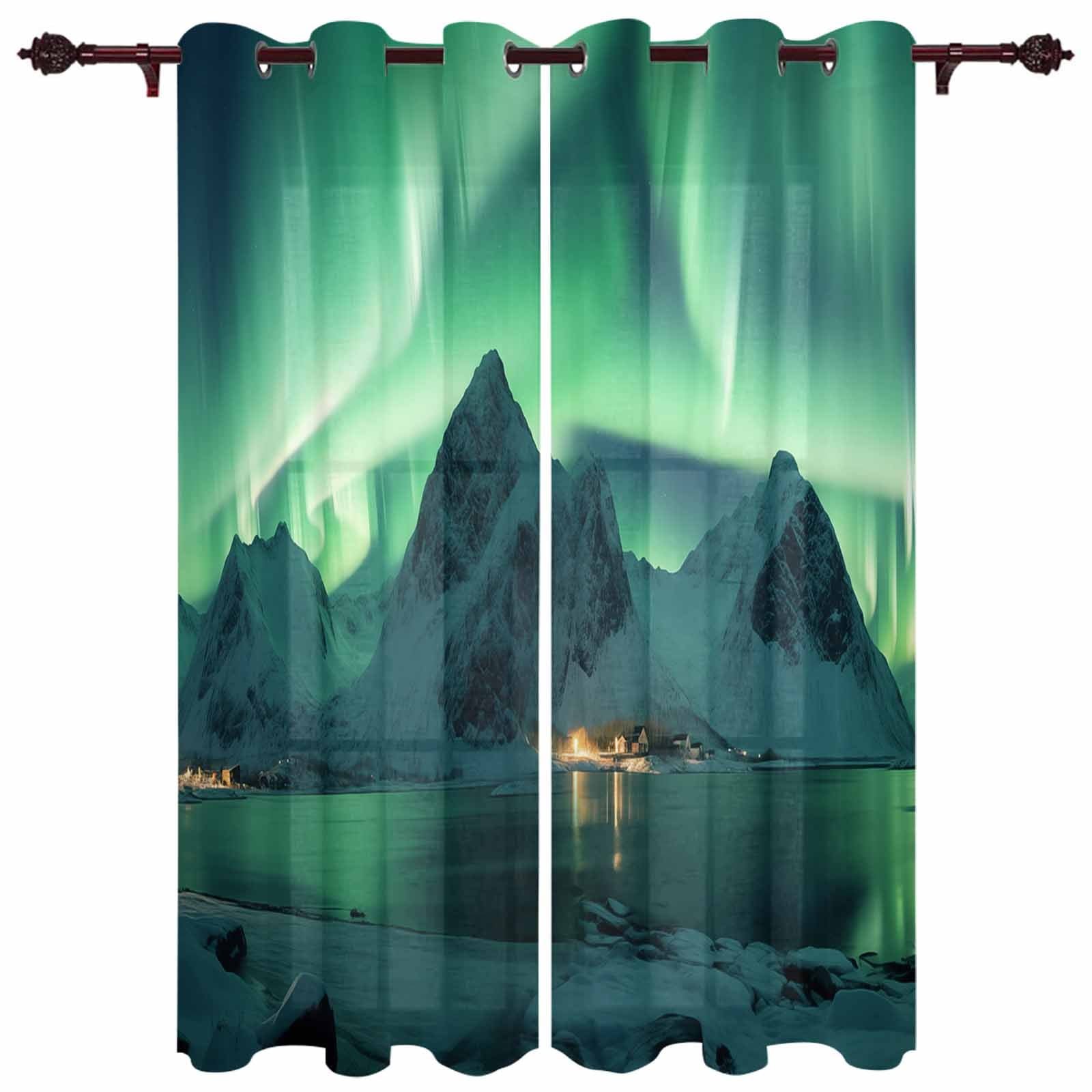 Holiday Aurora Icelandic Scenery Modern Living Room Decor Window ...