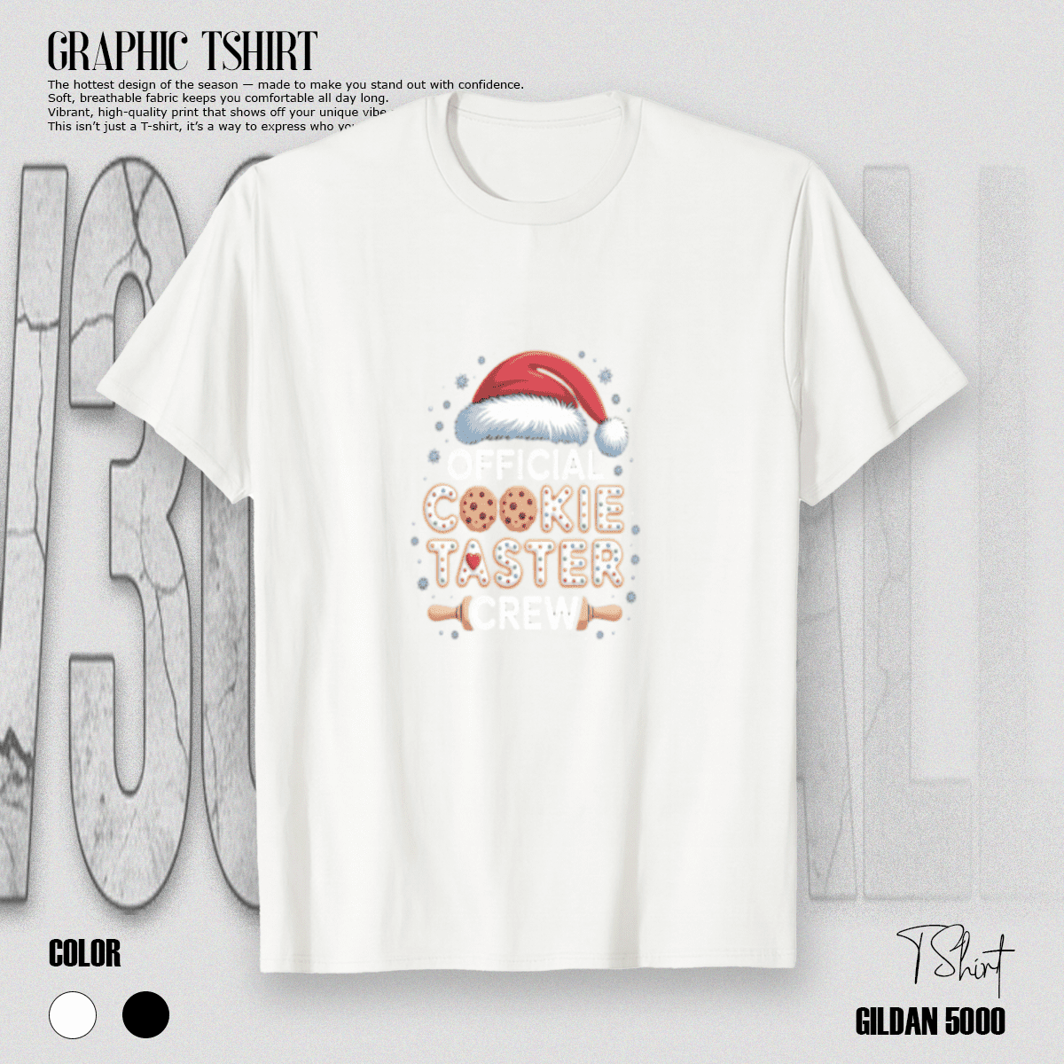 Holiday Baking Joy Cookie Taster Crew Cute Festive Kitchen Art Unisex T ...