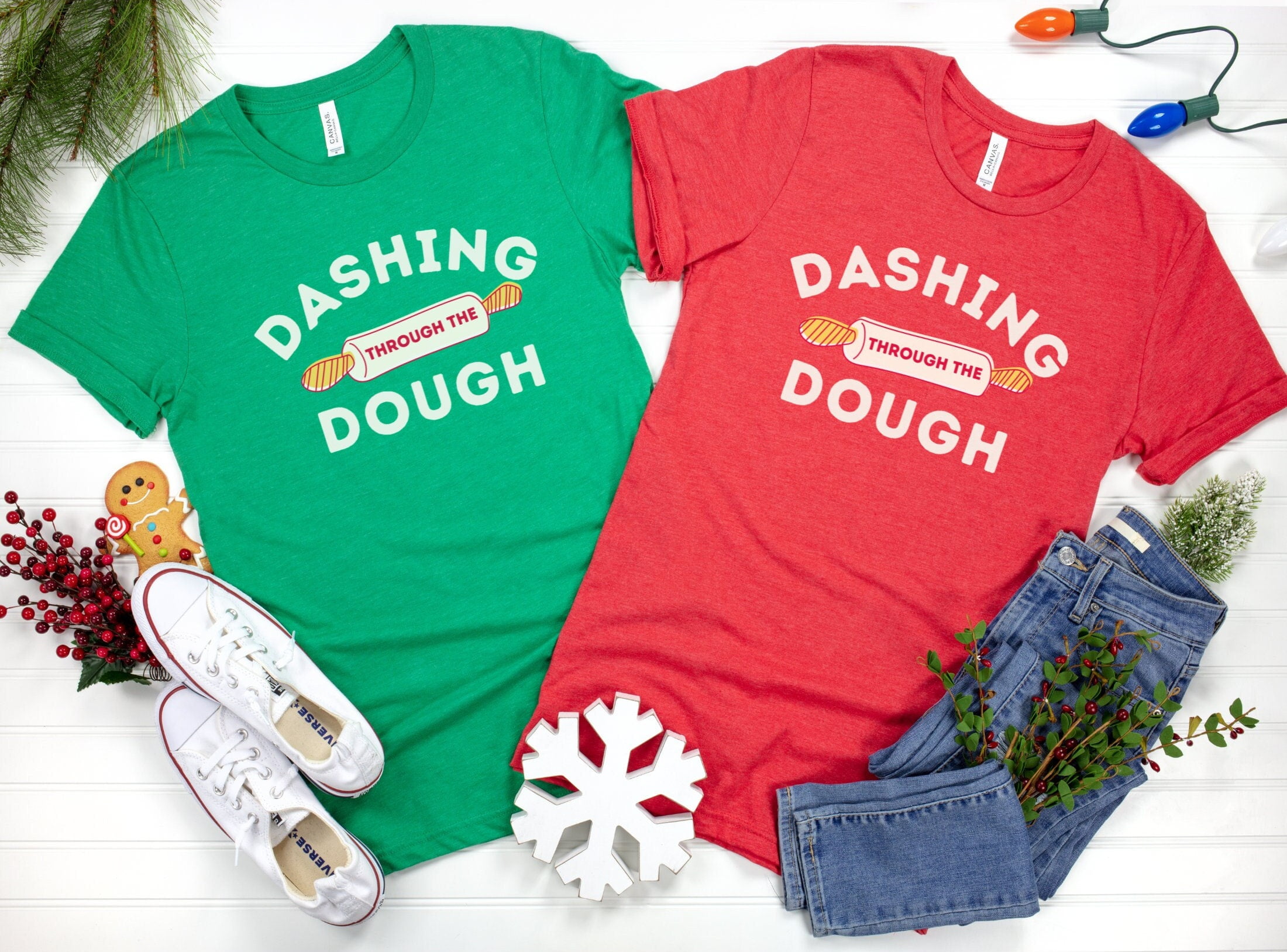 Holiday Baking Shirt, Dashing Through The Dough Tee, Funny Baker Shirt ...