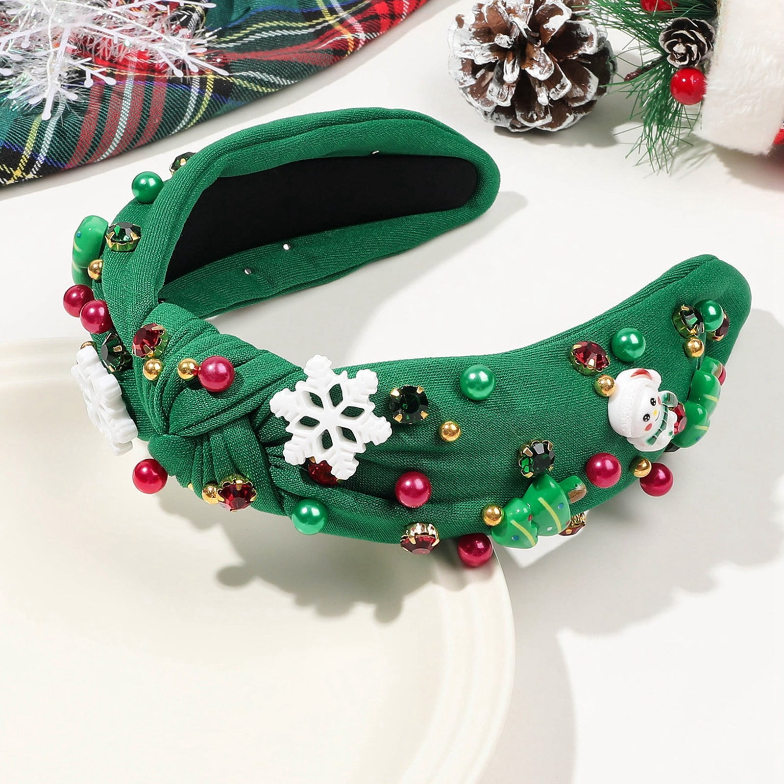 Holiday Barrettes Christmas Knotted Headband Cute Women Festival ...