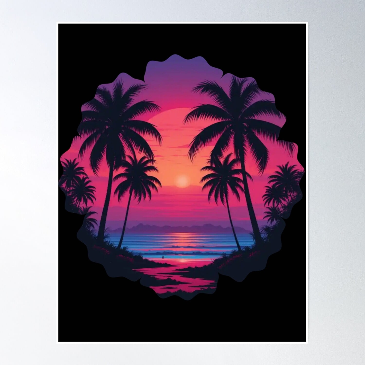 Holiday Beach Art Poster Wall Art, Modern Wall Decor, 24x36 UNFRAMED ...