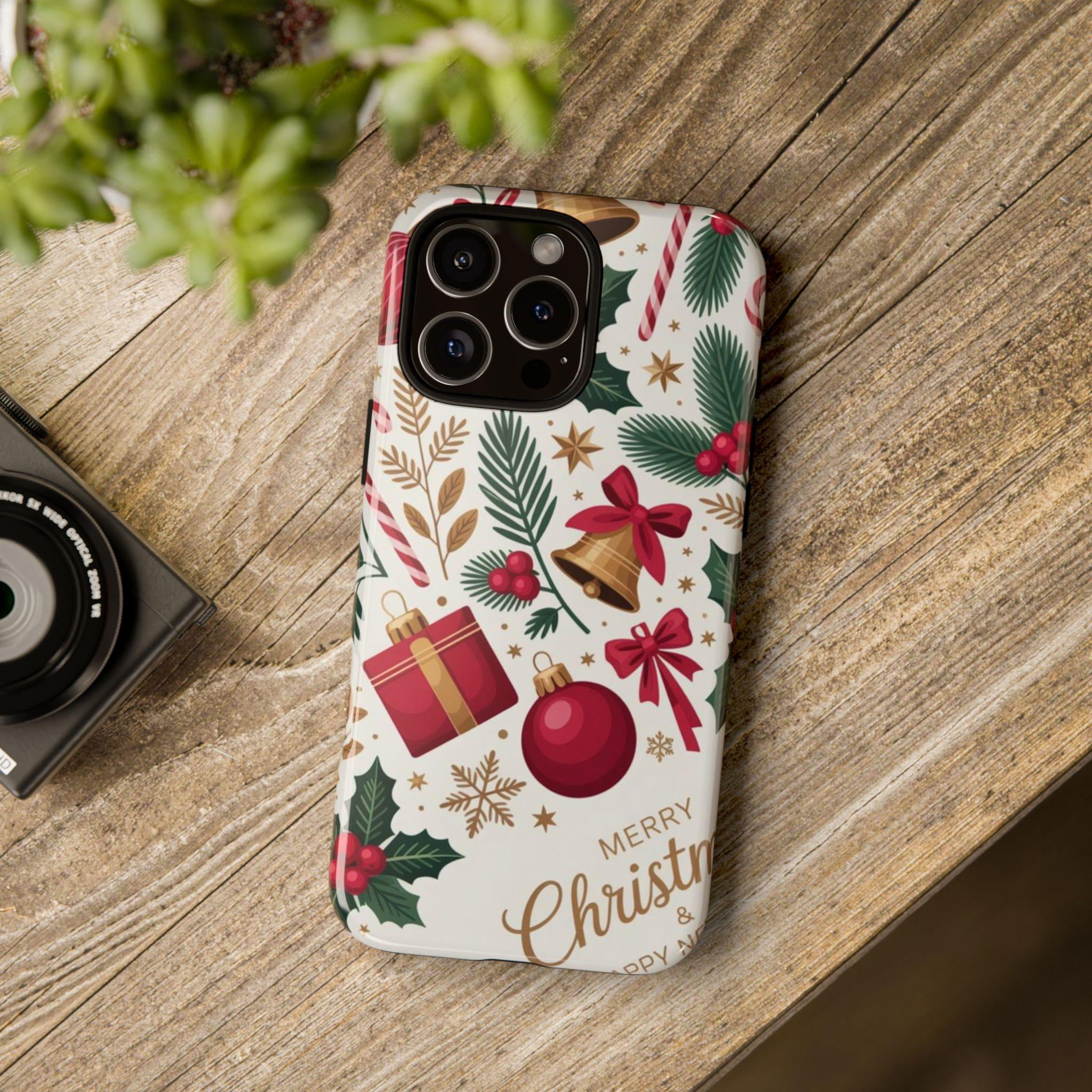 Holiday Bells Phone Case with Festive Merry Winter Art 17 16 15 14 13 ...