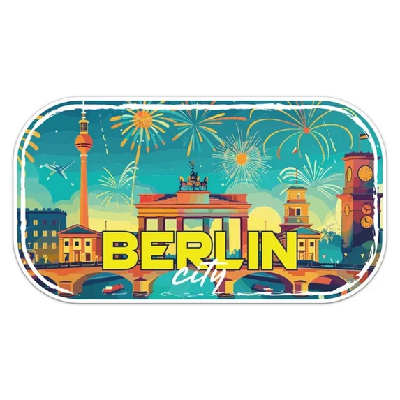 Holiday Berlin City Sticker Phone Decal Water Bottle Stickers Car ...