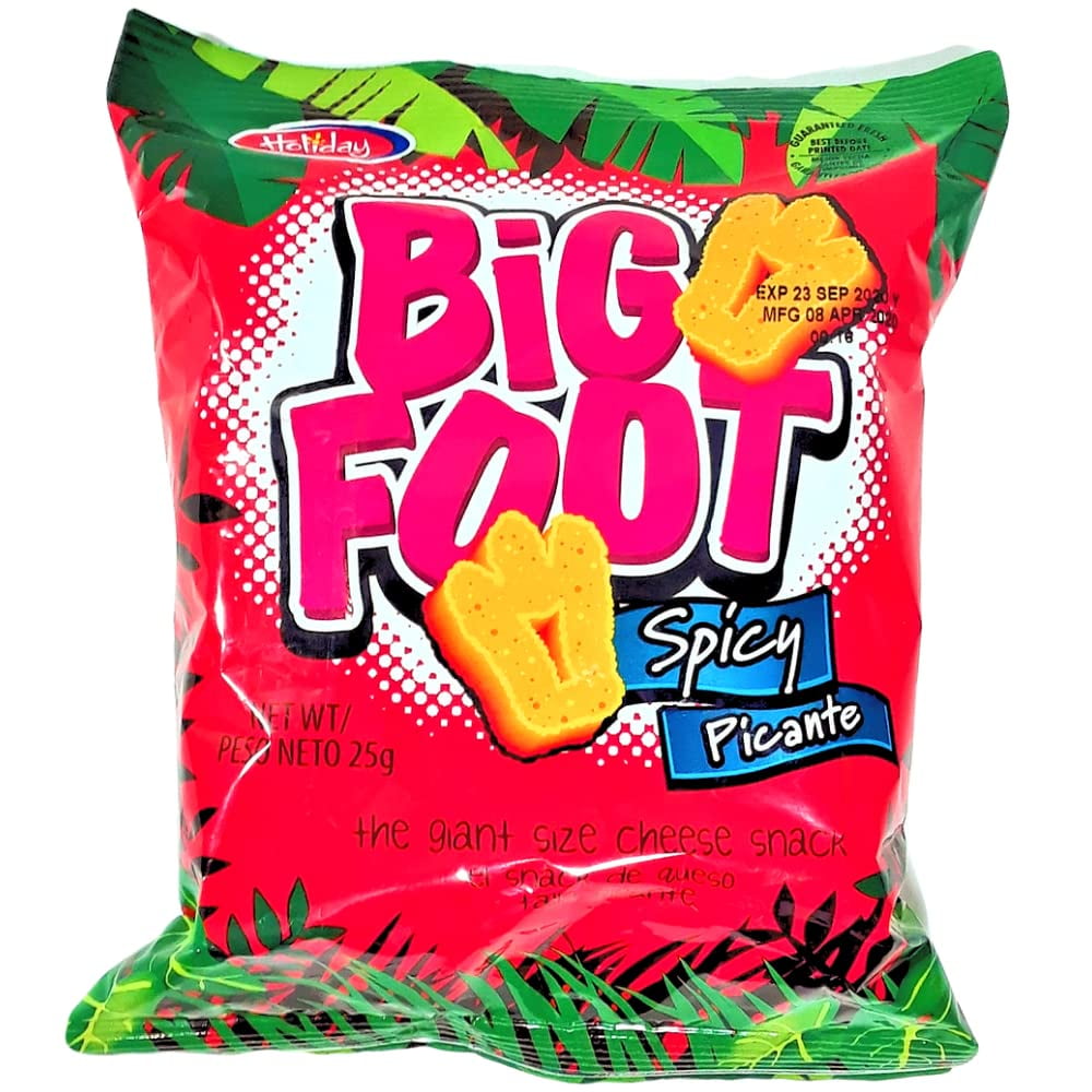 Holiday Big Foot, The MSF2 Giant Cheese Snack, Spicy, 25g. (Pack of 12 ...