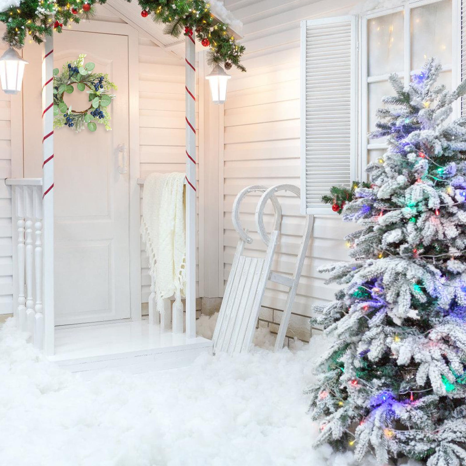 Holiday Blueberry Candle Wreath; Christmas Candle Rings Wreaths 4 Inch ...