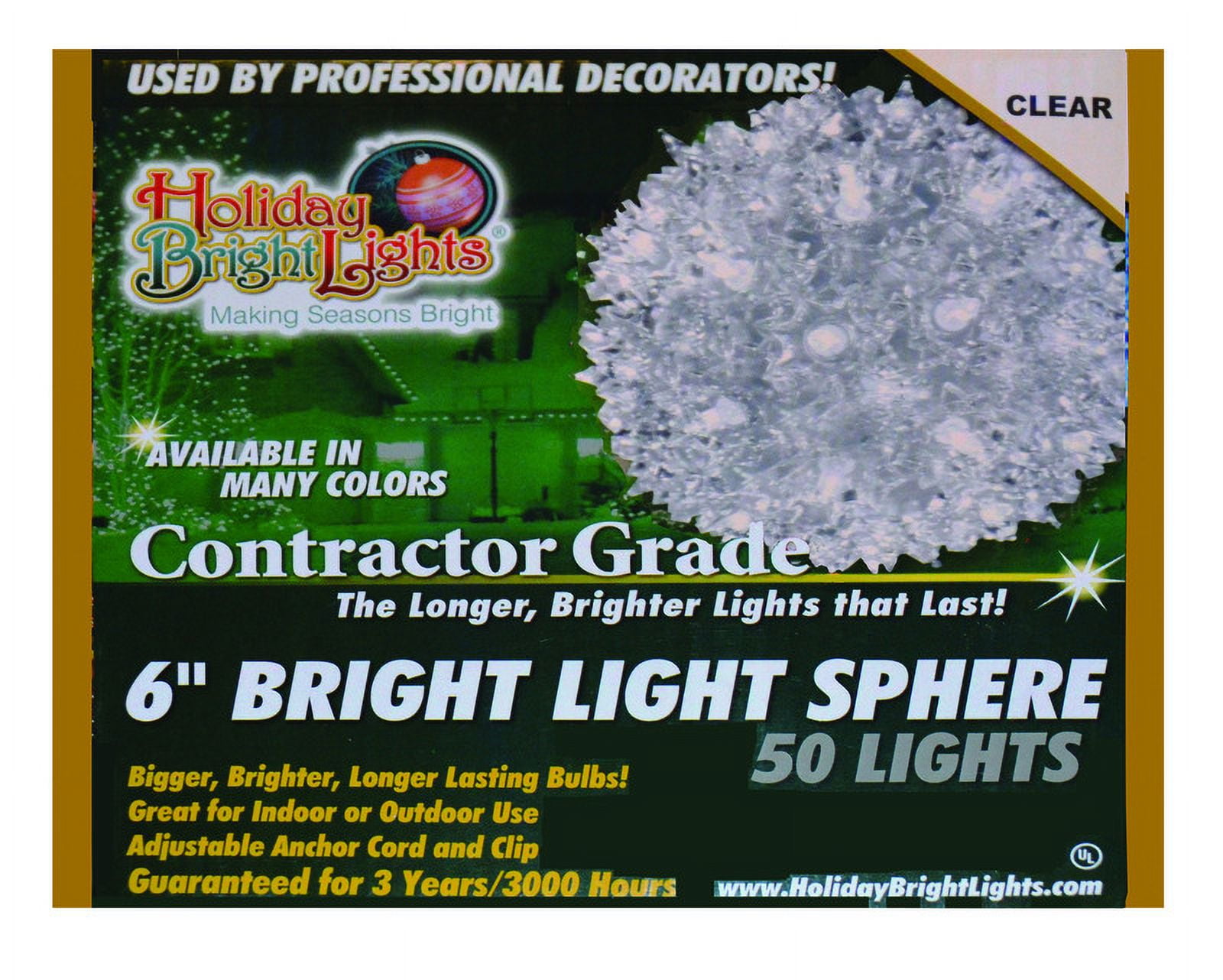 Holiday Bright Lights Incandescent Contractor Sphere 50 Light Net ...