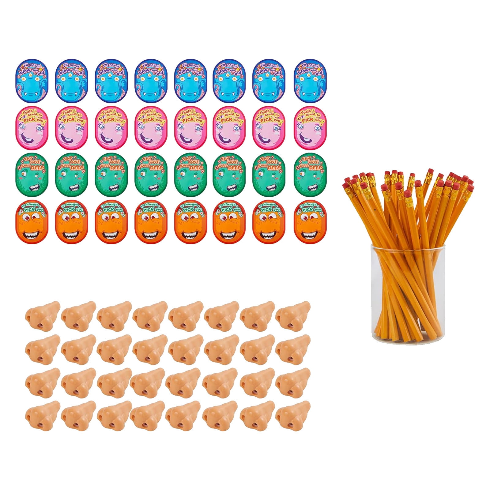 Holiday Card Fun Nose Pencil 32 Piece Set Classroom Novelty Mischief ...