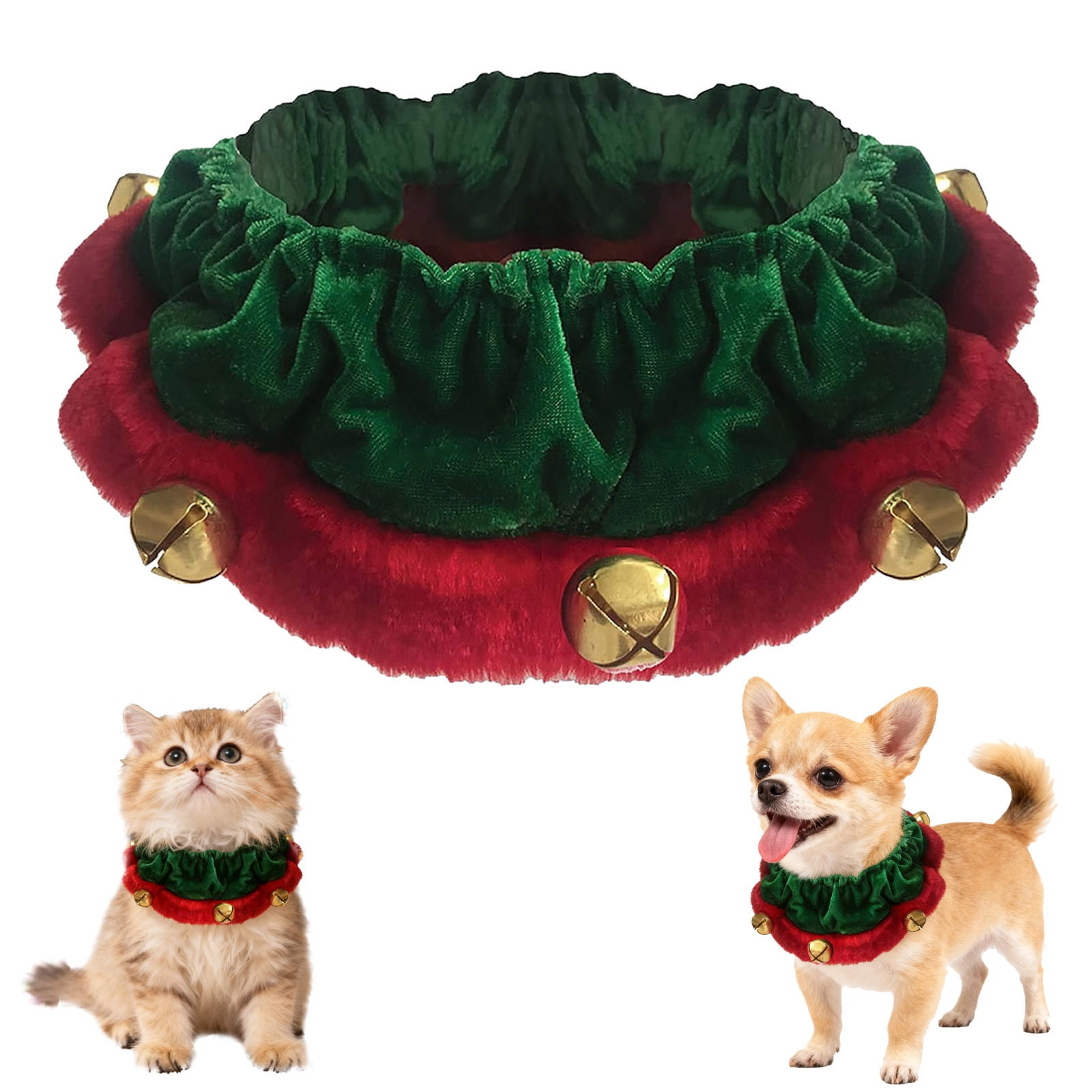 Holiday Cat Collar with Elastic Design and Low Noise Jingle Bell, Soft ...