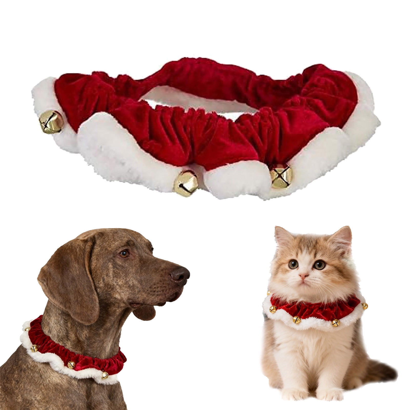 Holiday Cat Collar with Elastic Design and Low Noise Jingle Bell, Soft ...