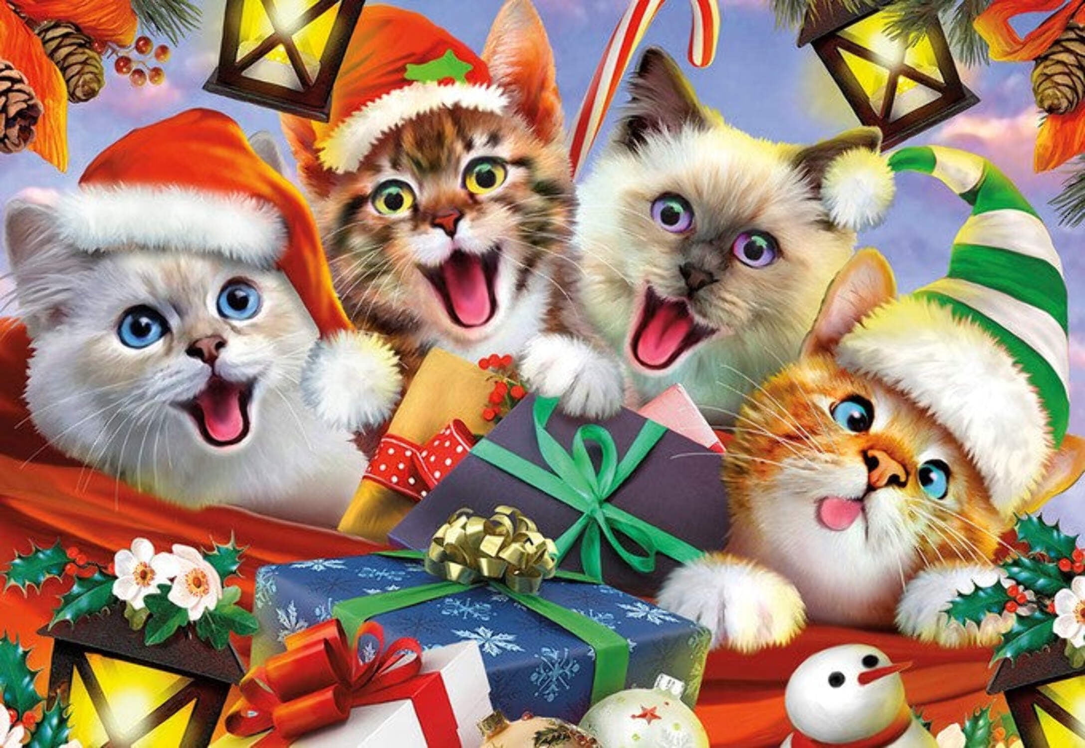Holiday Cats Christmas Greeting Card [CCC82463] - Walmart.com