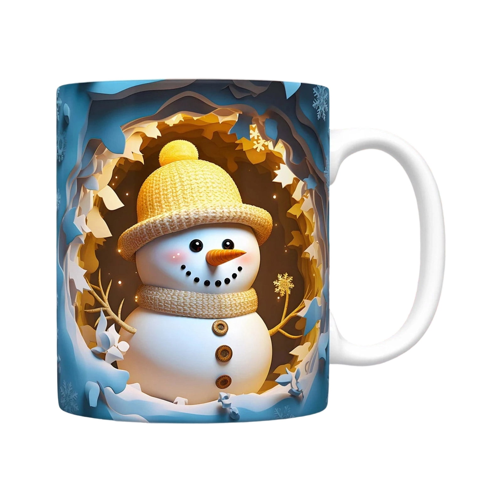 Holiday Ceramic Mugs Snowman Design Christmas Gift For Family Friend ...